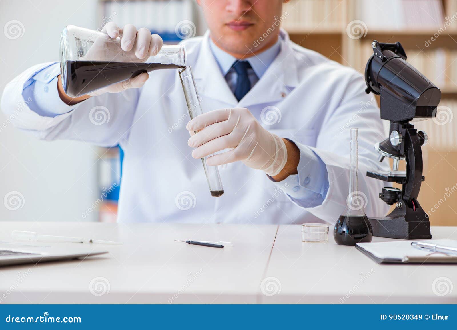 The Chemical Engineer Working on Oil Samples in Lab Stock Image - Image ...