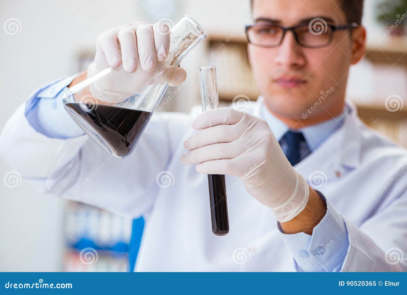The Chemical Engineer Working on Oil Samples in Lab Stock Image - Image ...