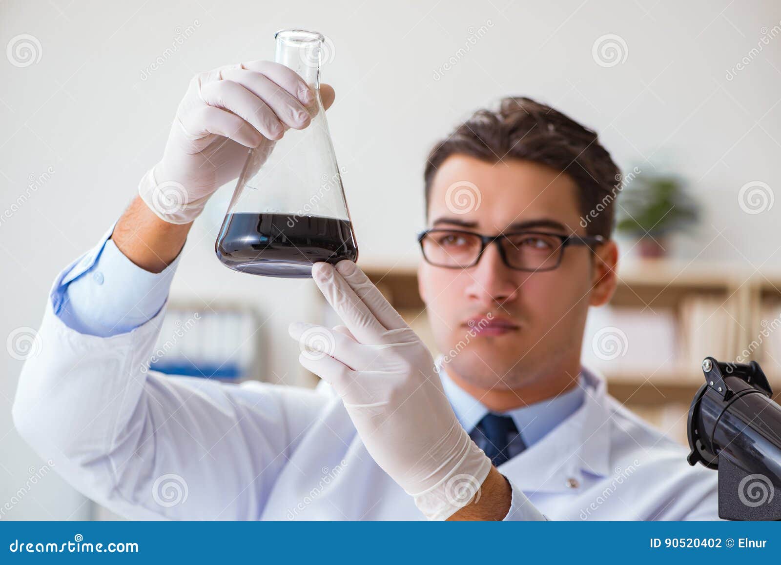 The Chemical Engineer Working on Oil Samples in Lab Stock Photo - Image ...