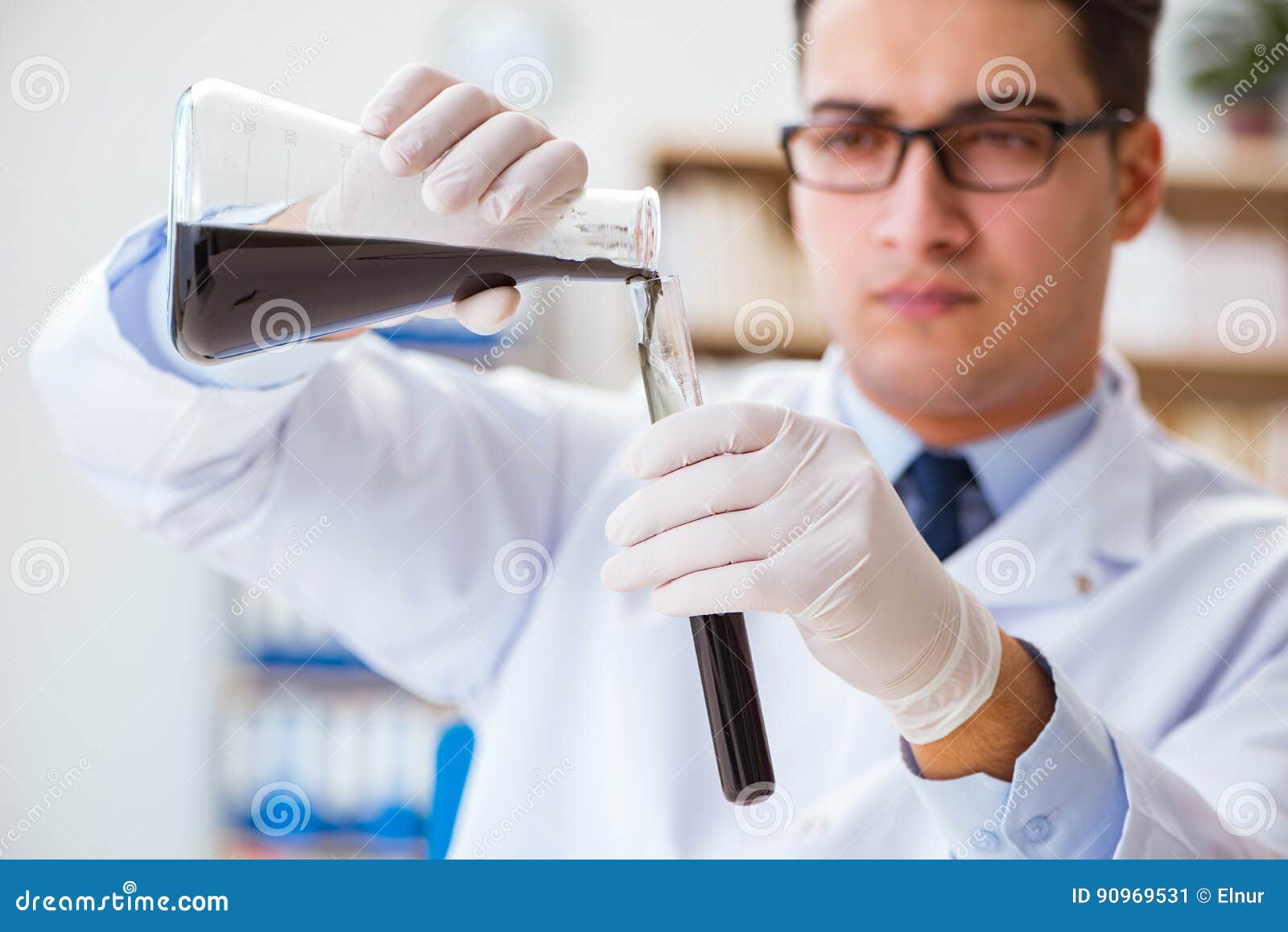 The Chemical Engineer Working on Oil Samples in Lab Stock Image - Image ...
