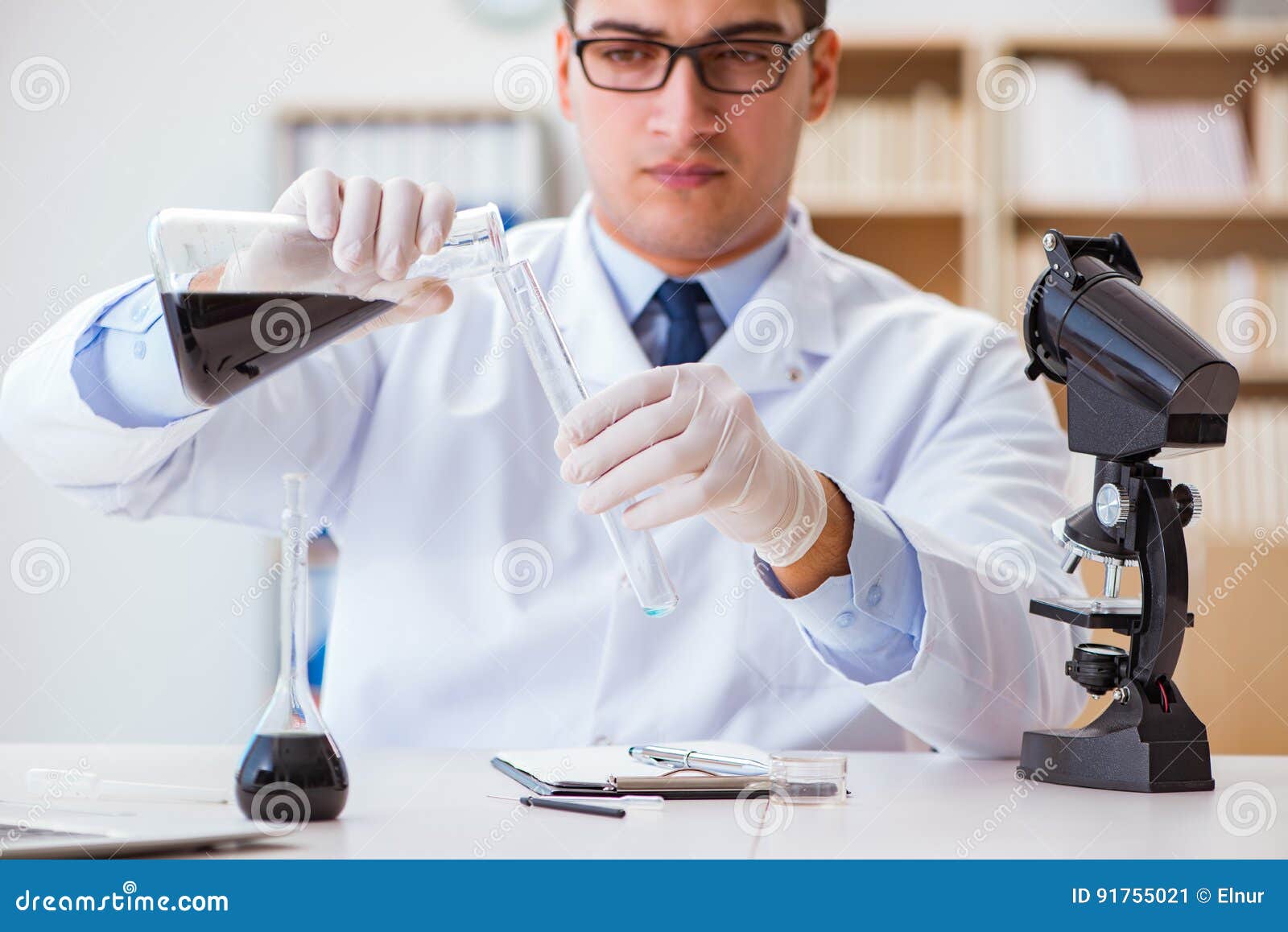 The Chemical Engineer Working on Oil Samples in Lab Stock Image - Image ...