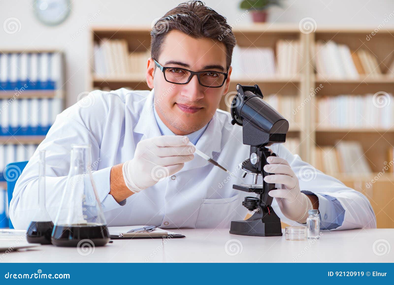 The Chemical Engineer Working on Oil Samples in Lab Stock Image - Image ...