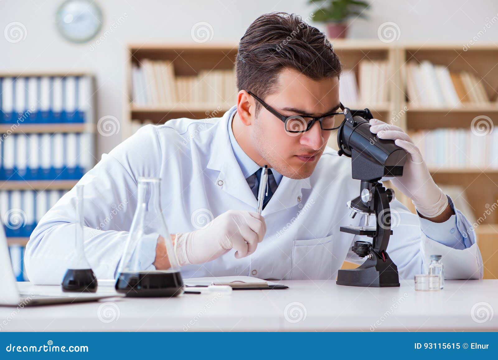 The Chemical Engineer Working on Oil Samples in Lab Stock Image - Image ...