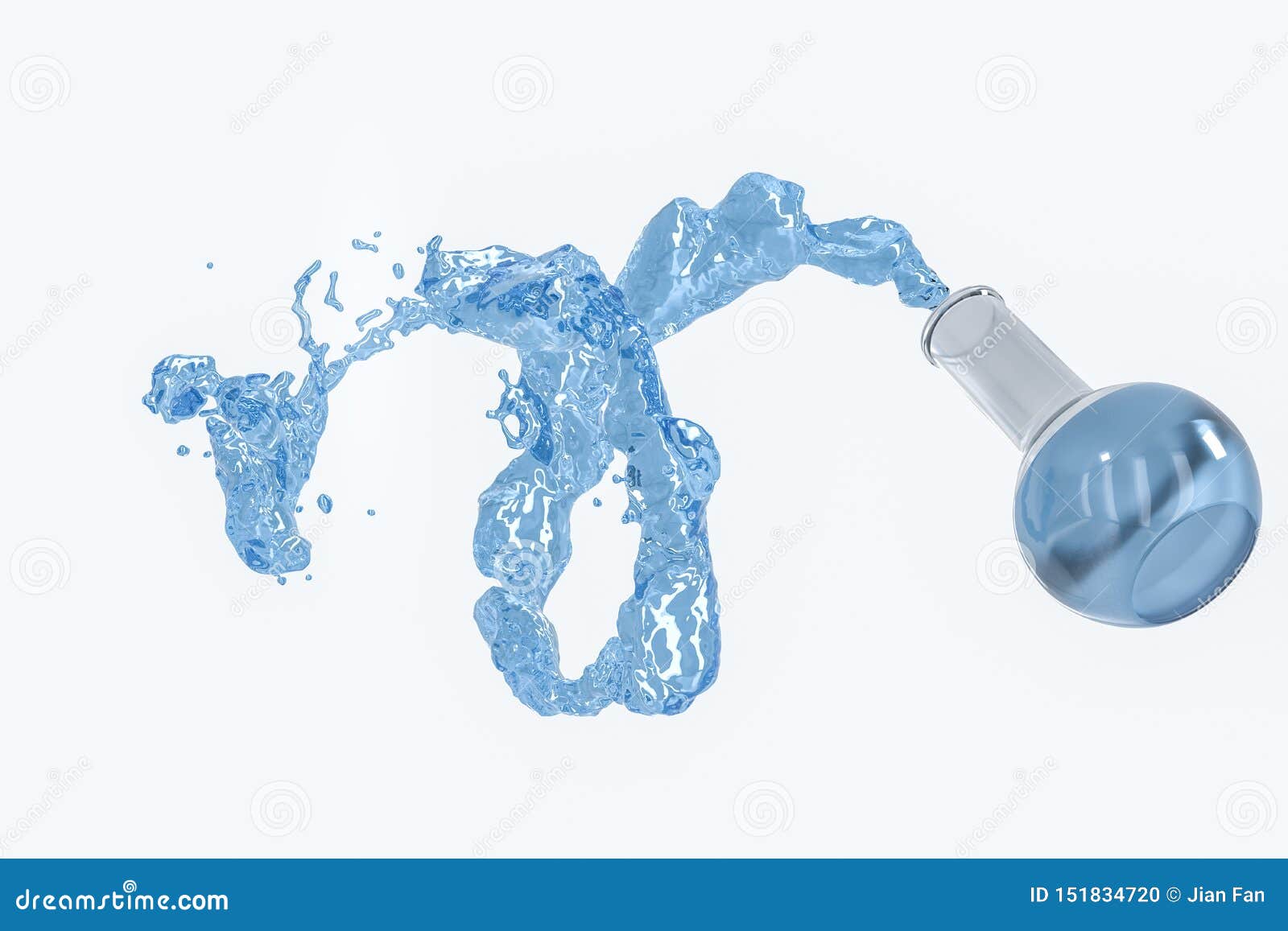 Chemical Equipment Bottle and Splashing Liquid, 3d Rendering Stock ...