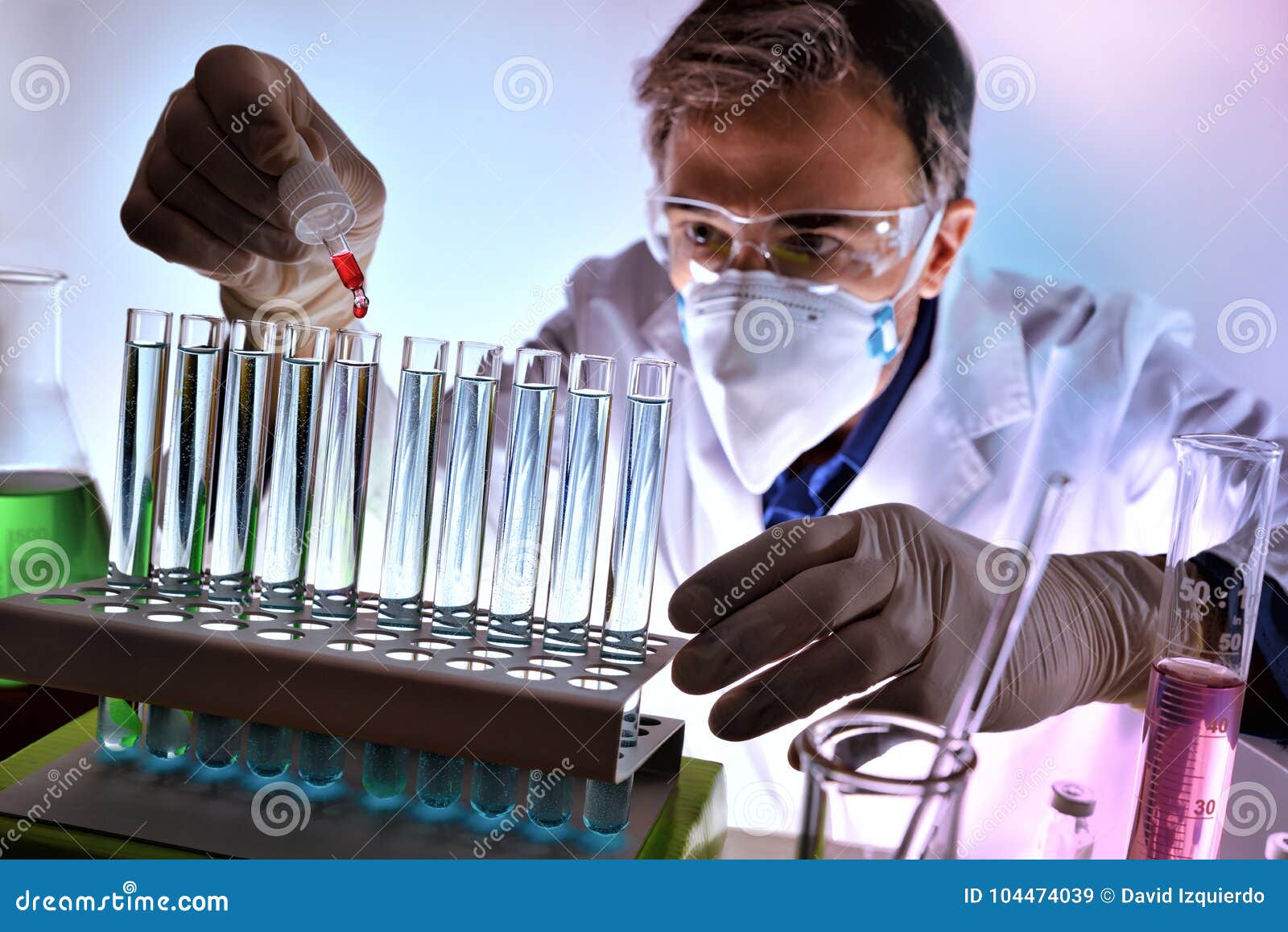 Chemical Analyzing Different Substances in the Laboratory Stock Image ...