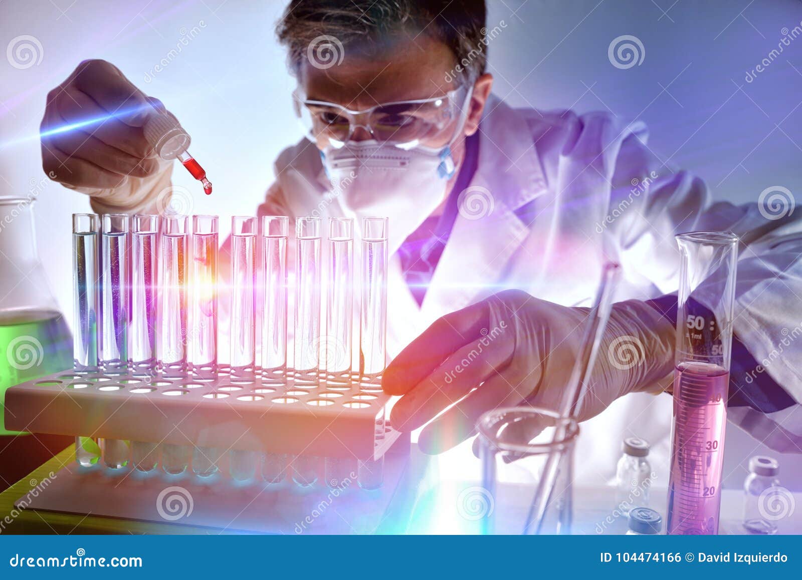 Chemical Analyzing Different Substances in the Laboratory with L Stock ...
