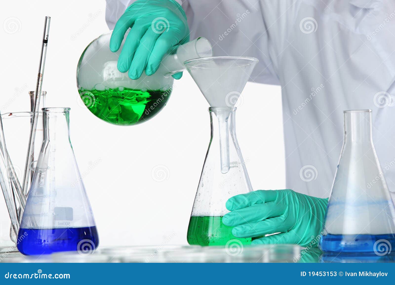 Chemical Experiment. Study Chemistry Together. Following Father In ...