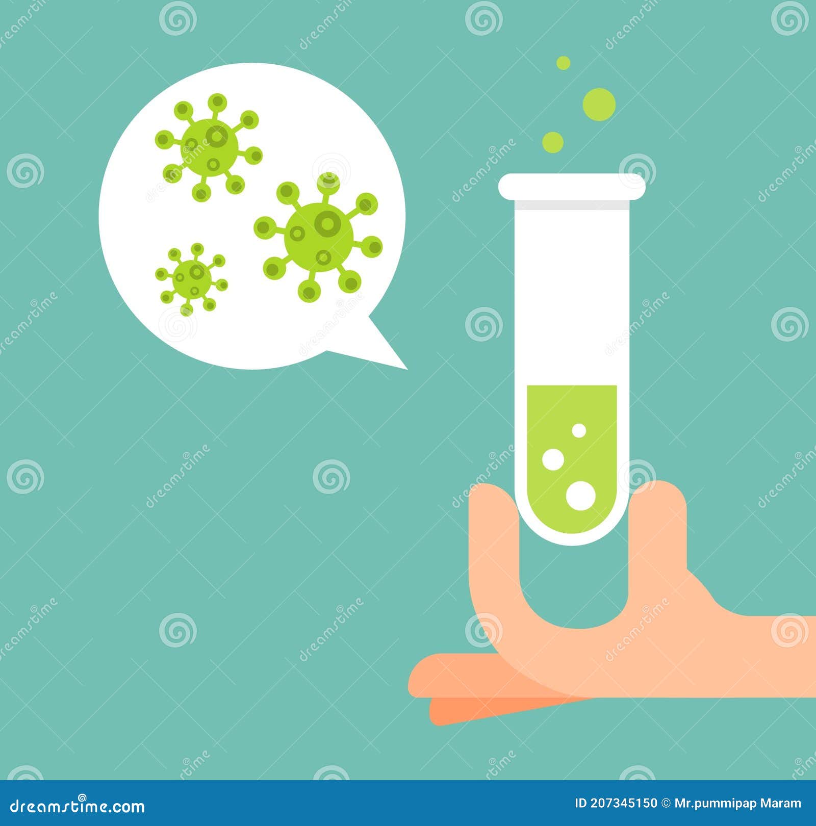 Chemical Experiment Illustration. Germs in the Test Tube Stock Vector ...