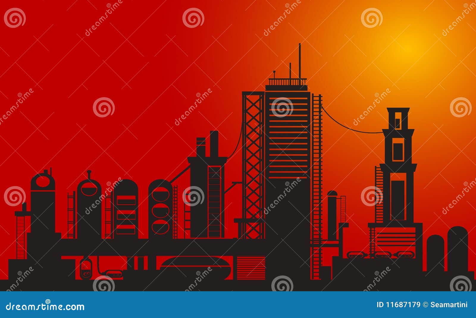 Chemical factory stock vector. Illustration of chimney - 11687179