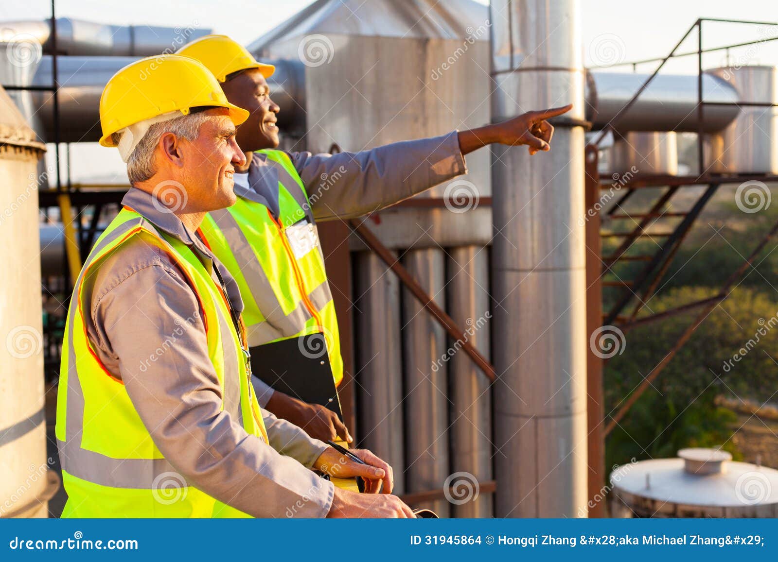 Chemical factory workers stock photo. Image of happy - 31945864