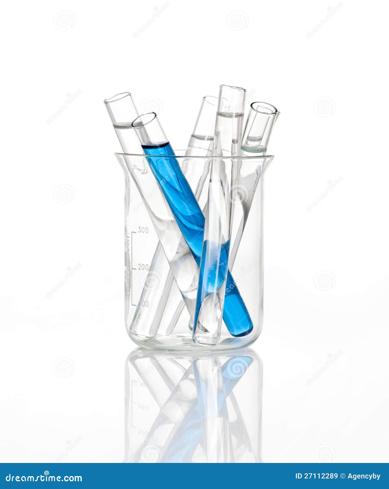 Chemical Flask with a Blue Glass Test Tubes Inside Stock Image - Image ...