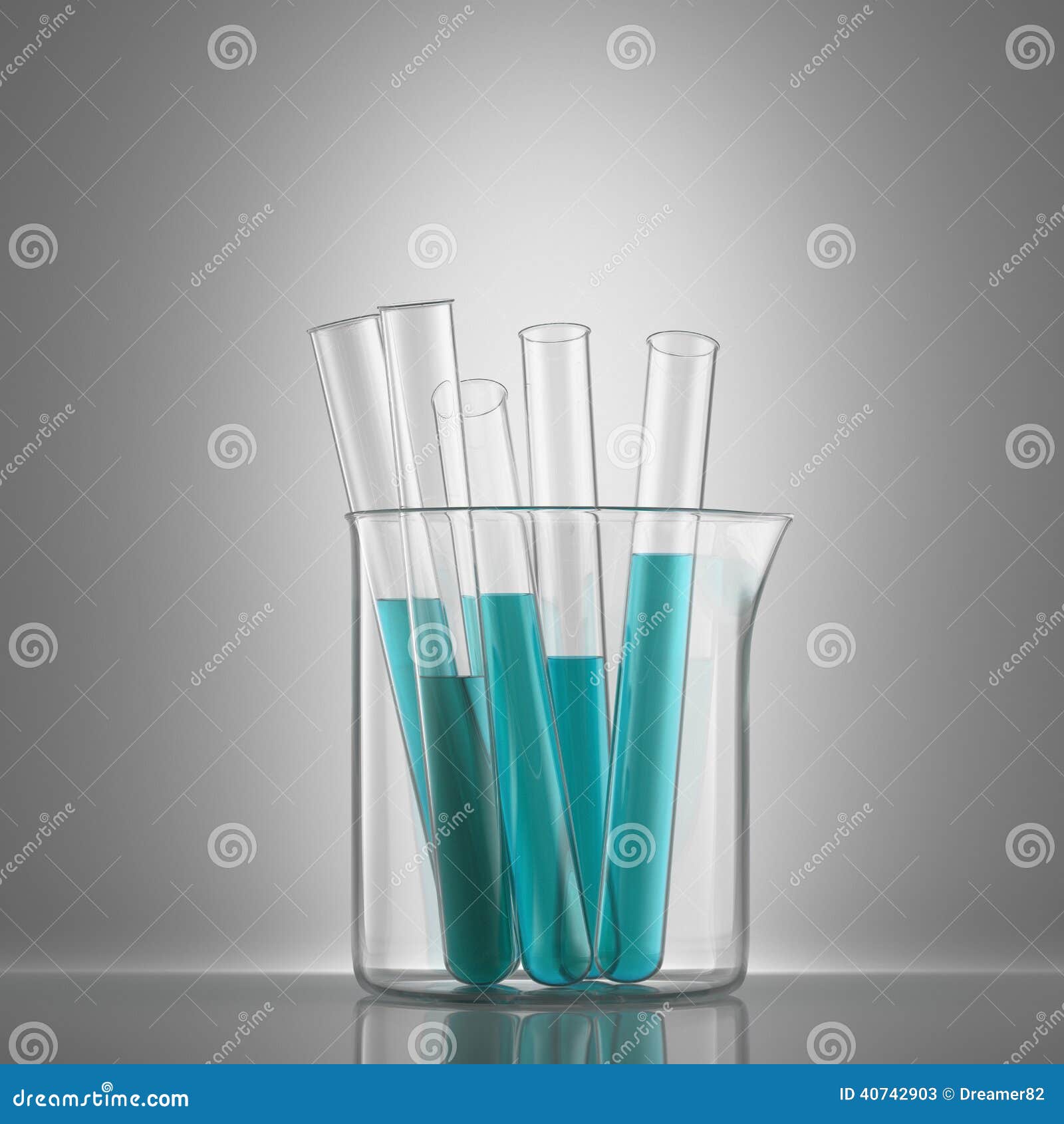 Chemical Flask with a Blue Laboratory Test Tubes Inside, Isolate Stock ...