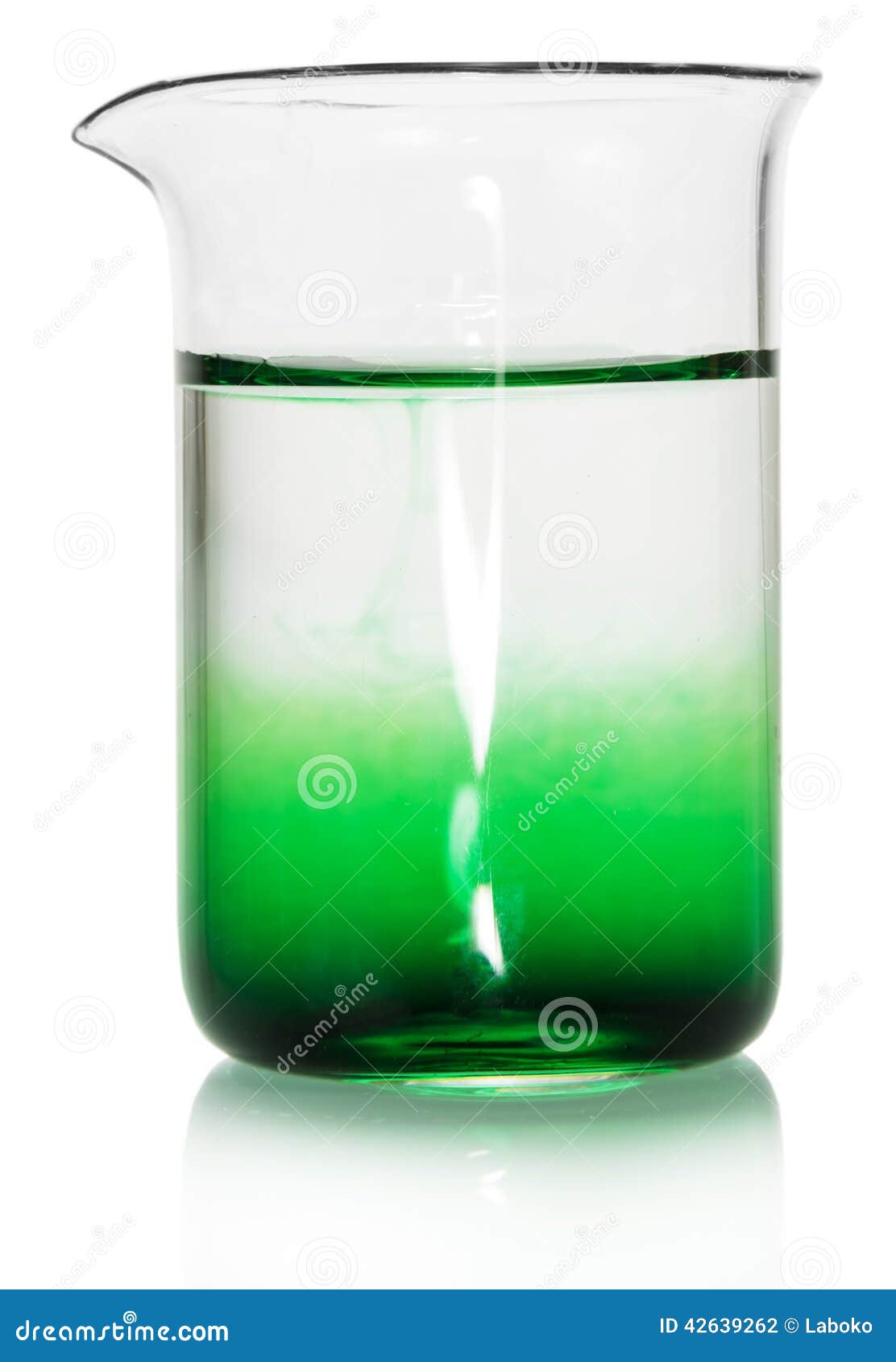 Chemical Flask with Green Liquid Stock Photo - Image of glass, pharmacy ...