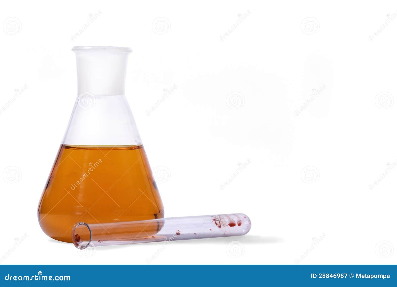 Chemical Flask and Test Tube Stock Image - Image of equipment, setup ...