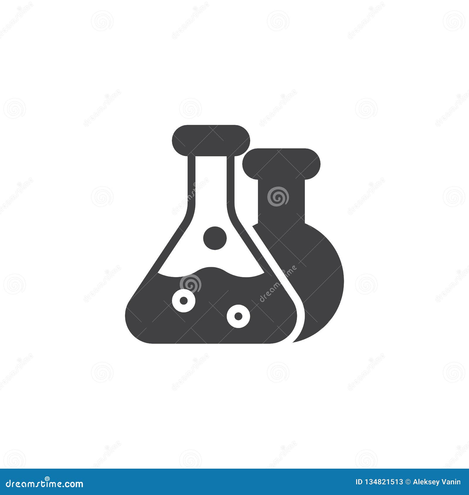 Chemical flask vector icon stock vector. Illustration of flask - 134821513