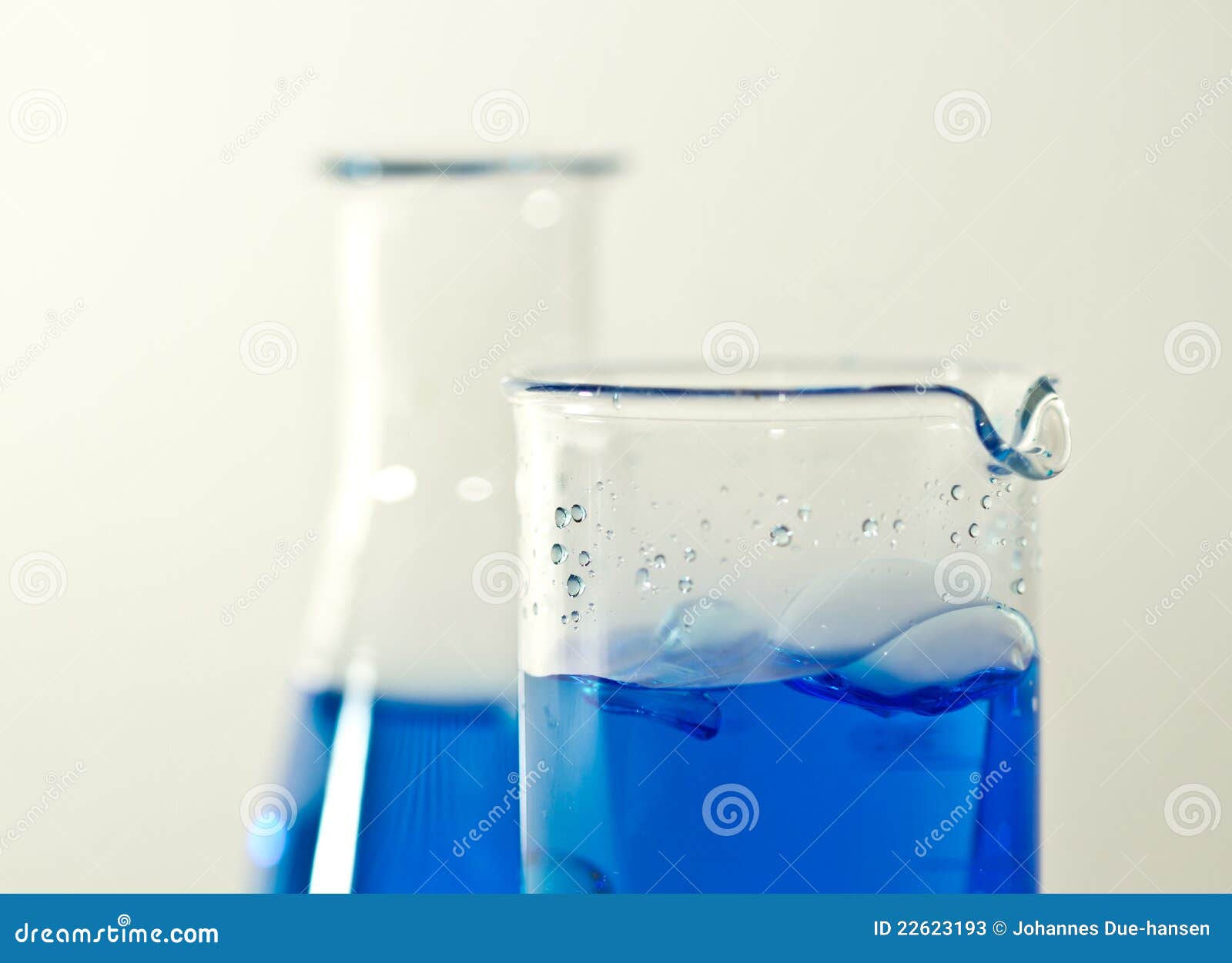 Chemical Flasks with Blue Liquid Stock Image - Image of science ...