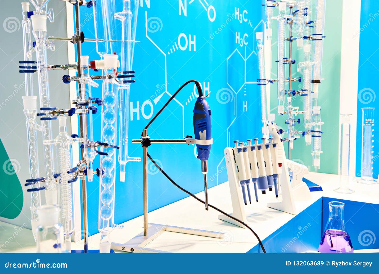 Chemical Flasks and Equipment Lab Stock Image - Image of chemistry ...
