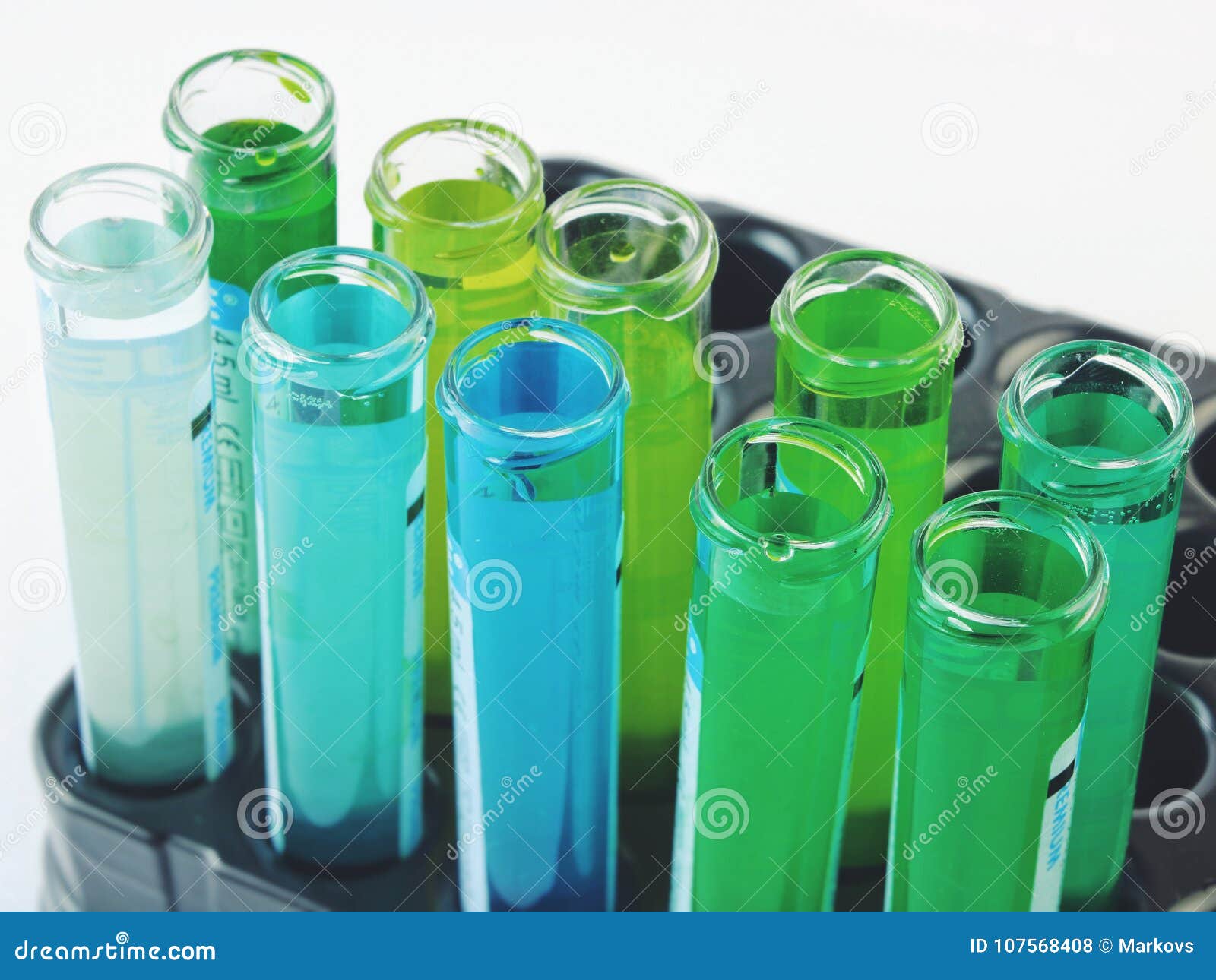 Colored Solutions In Glass Reagent Bottles, Copper Sulfate, Nickel ...