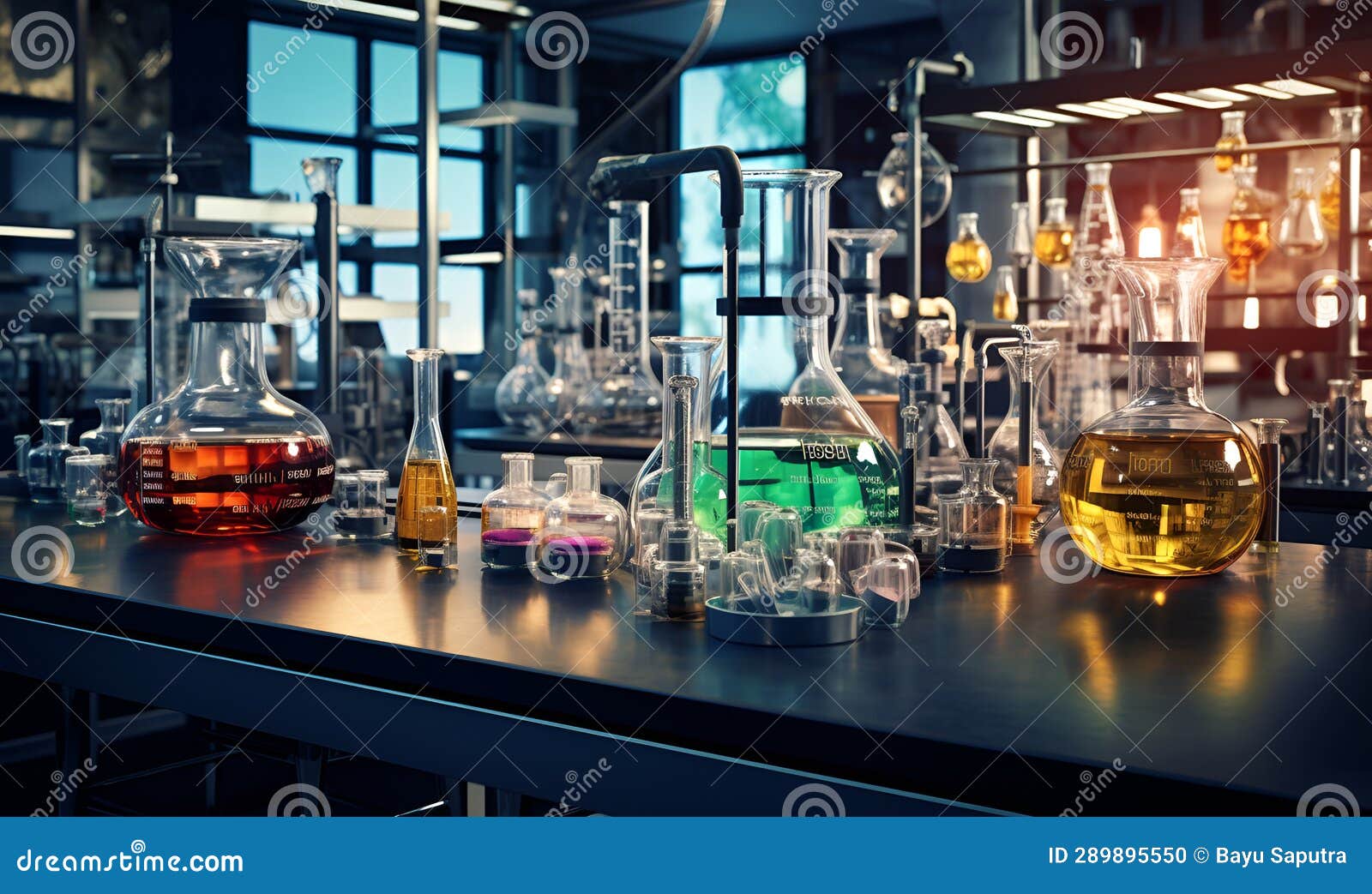 Chemical Fluids in the Laboratory, Ai Generative Stock Illustration ...