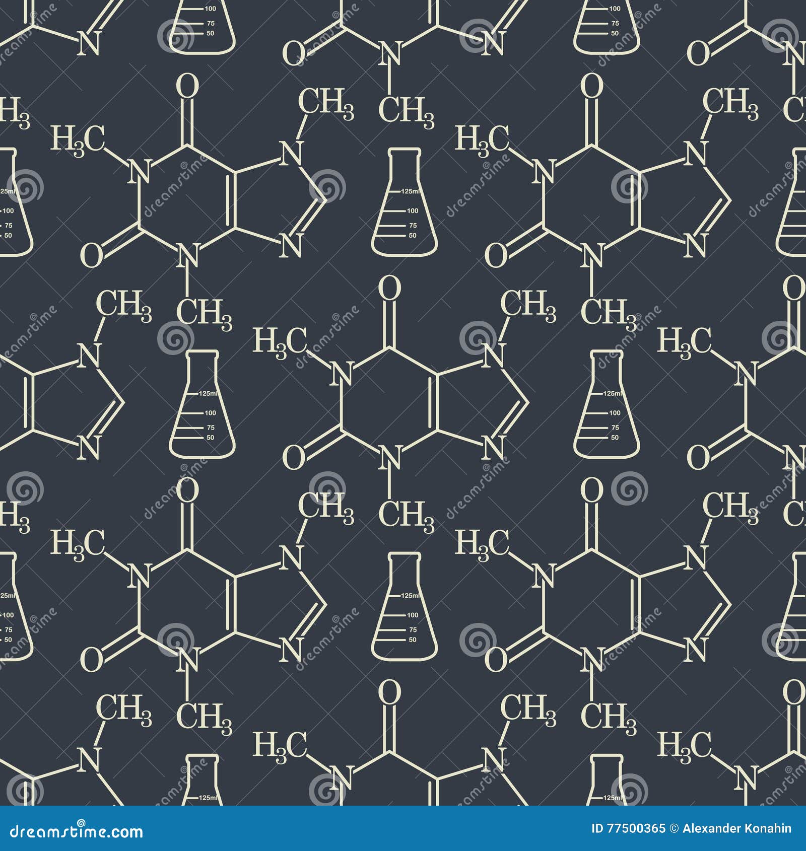 The Chemical Formula Background Seamless Stock Vector - Illustration of ...