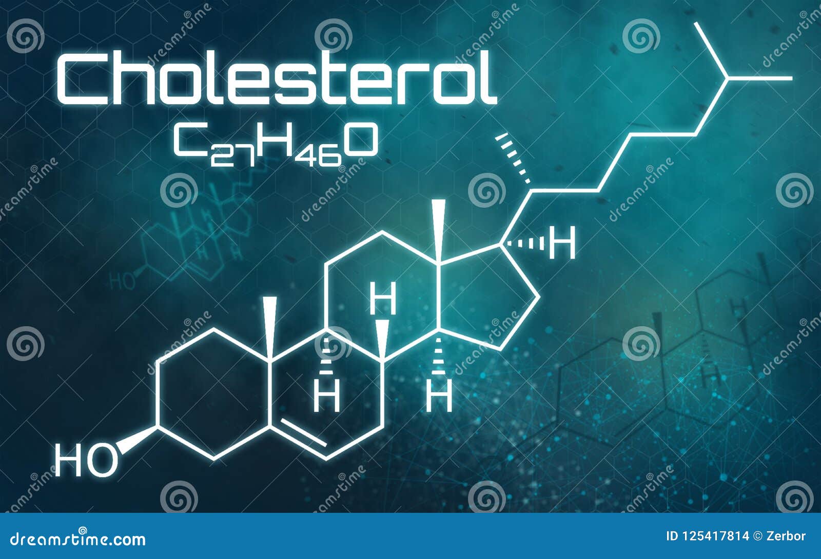 Chemical Formula of Cholesterol Stock Illustration - Illustration of ...