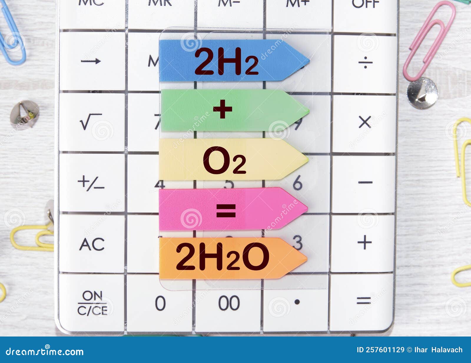 The Chemical Formula of the Compound H2 and Oxygen O2 Text on Colored ...
