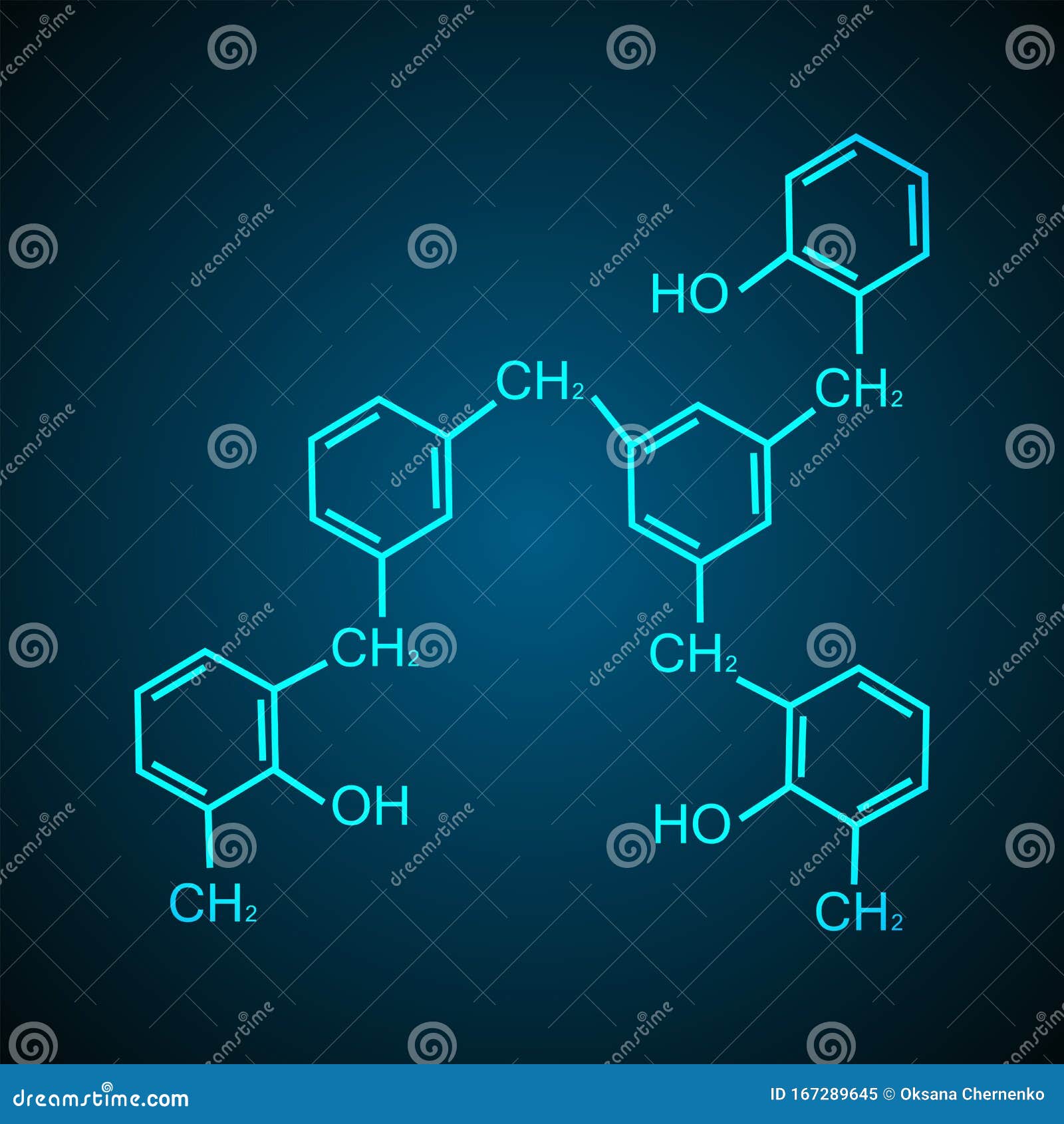 Chemical Formula Consisting of Benzene Rings. Vector Illustration Stock ...