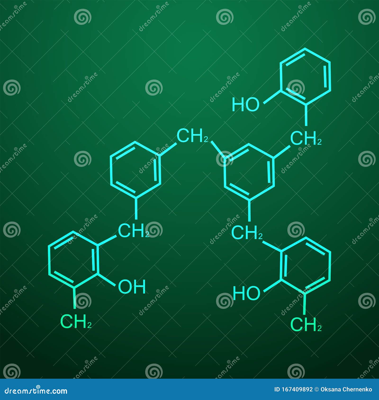 Chemical Formula Consisting of Benzene Rings. Vector Illustration Stock ...