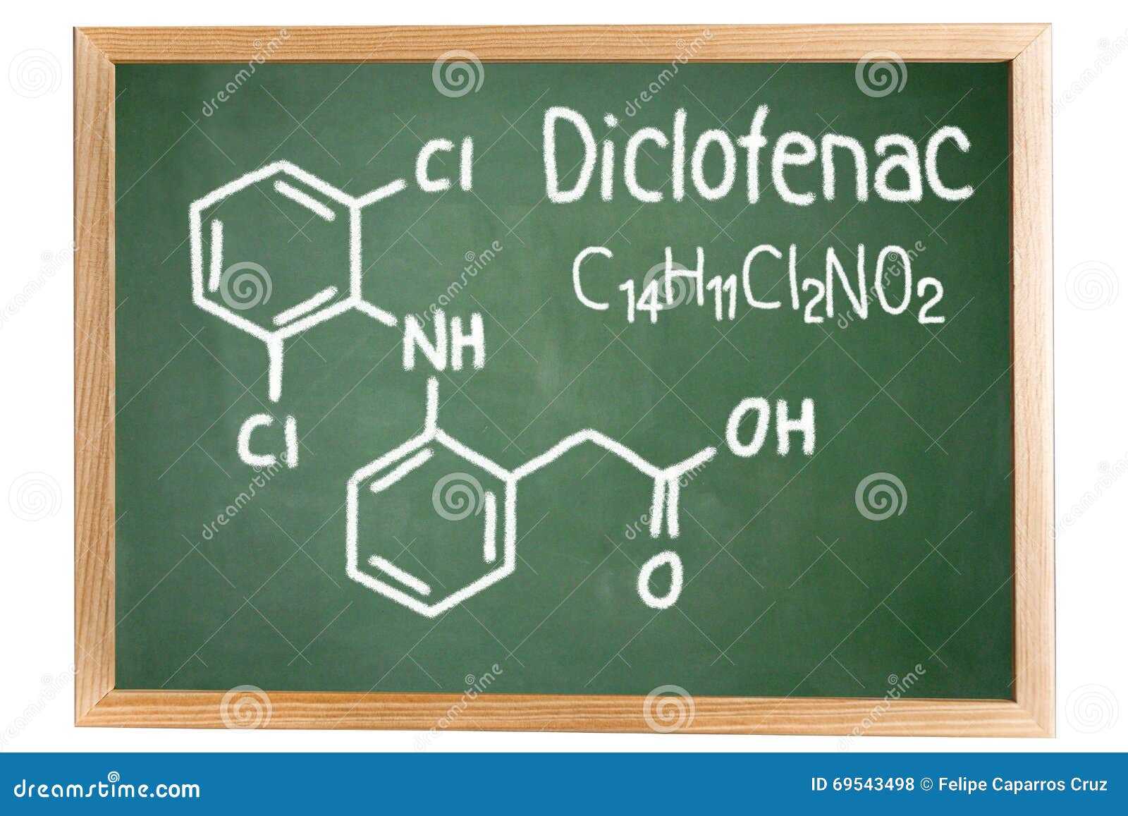 The Chemical Formula of Diclofenac Stock Photo - Image of formula ...