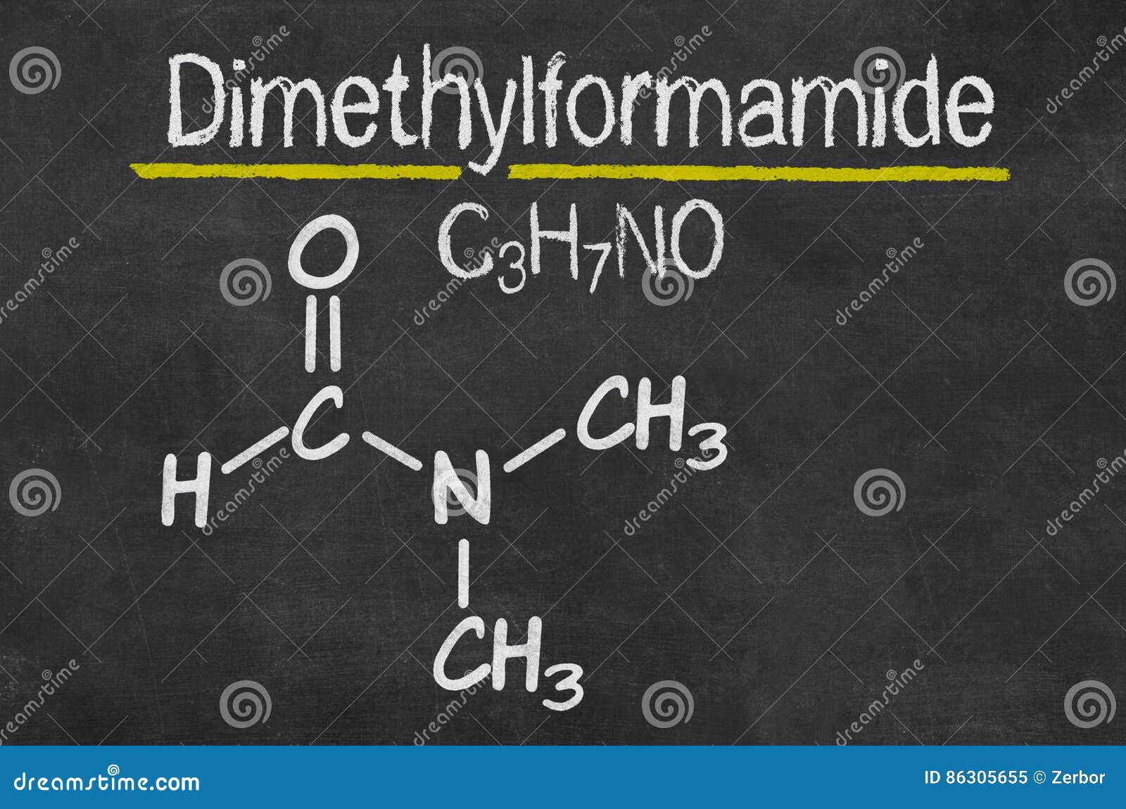 Chemical Formula of Dimethylformamide Stock Illustration - Illustration ...