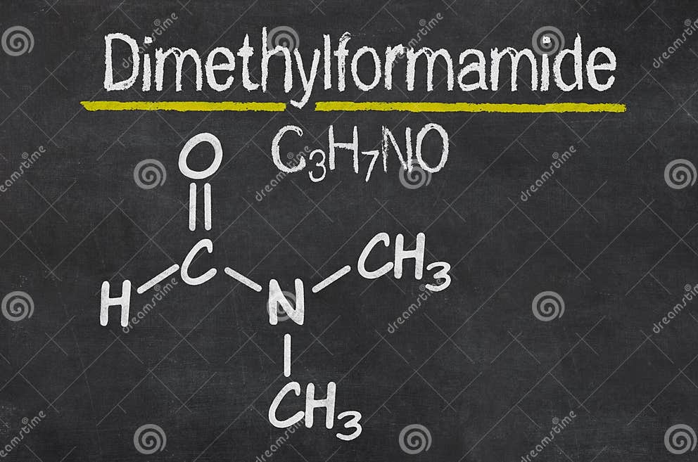 Chemical Formula of Dimethylformamide Stock Illustration - Illustration ...