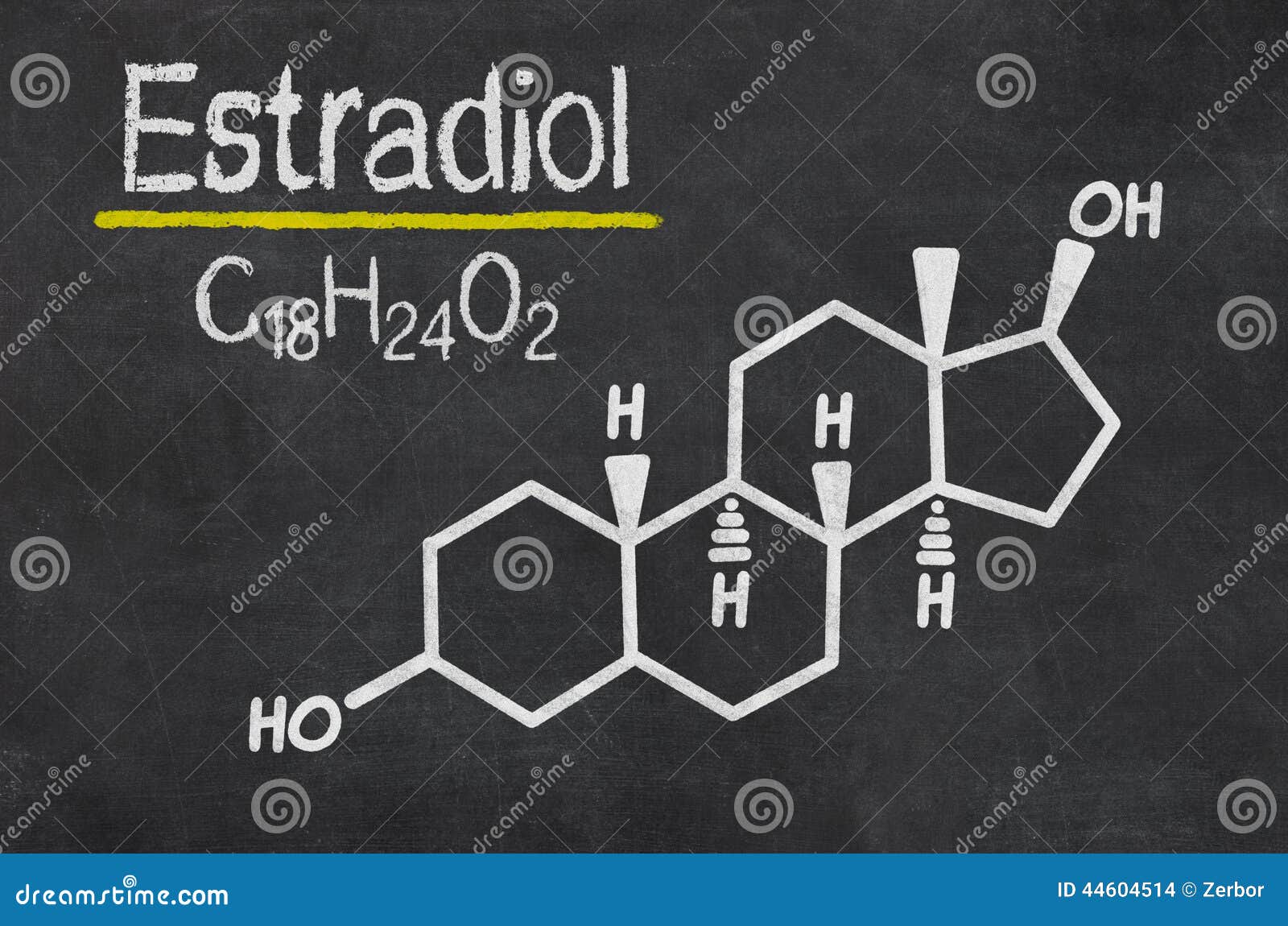 Chemical Formula of Estradiol Stock Illustration - Illustration of ...