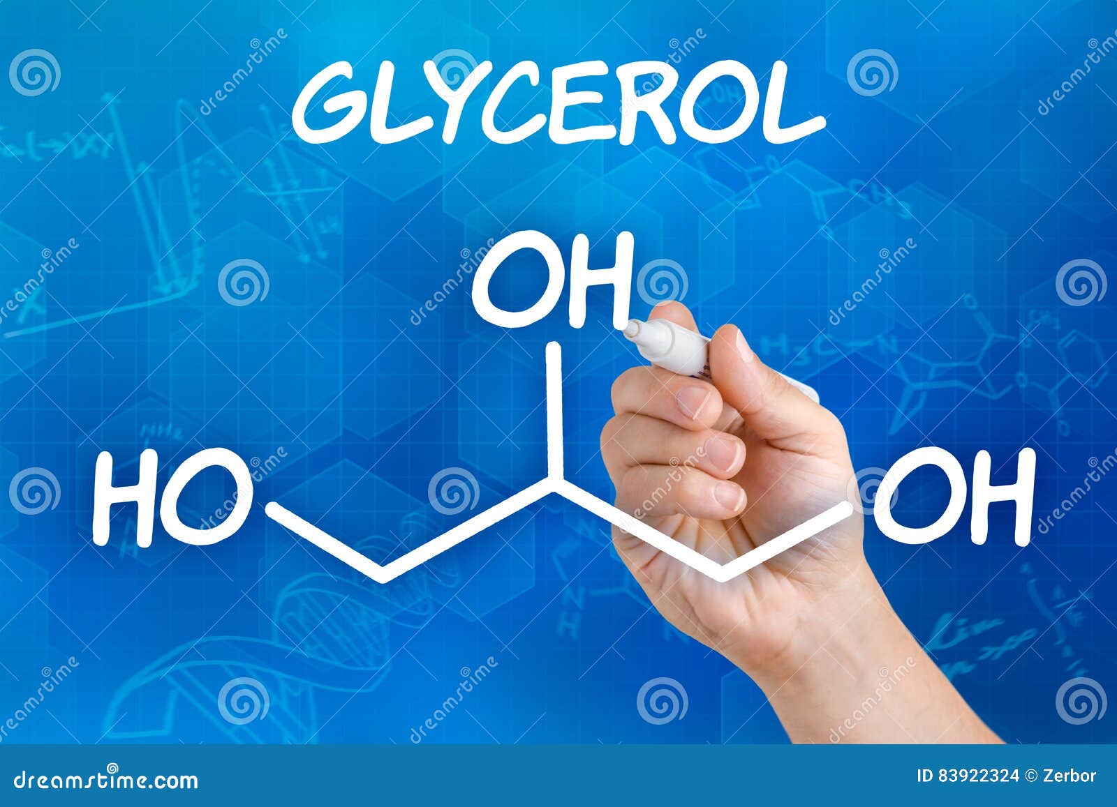 Chemical Formula of Glycerol Stock Illustration - Illustration of ...