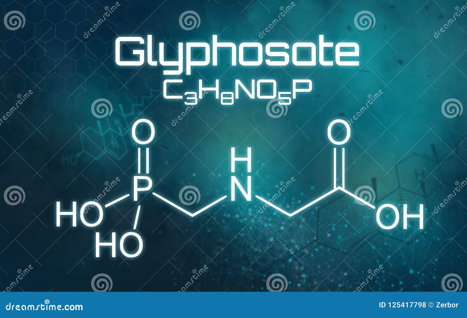 Chemical Formula of Glyphosate Stock Illustration - Illustration of ...