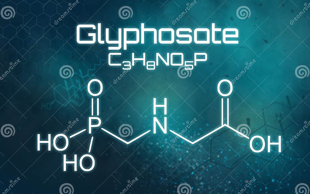 Chemical Formula of Glyphosate Stock Illustration - Illustration of ...