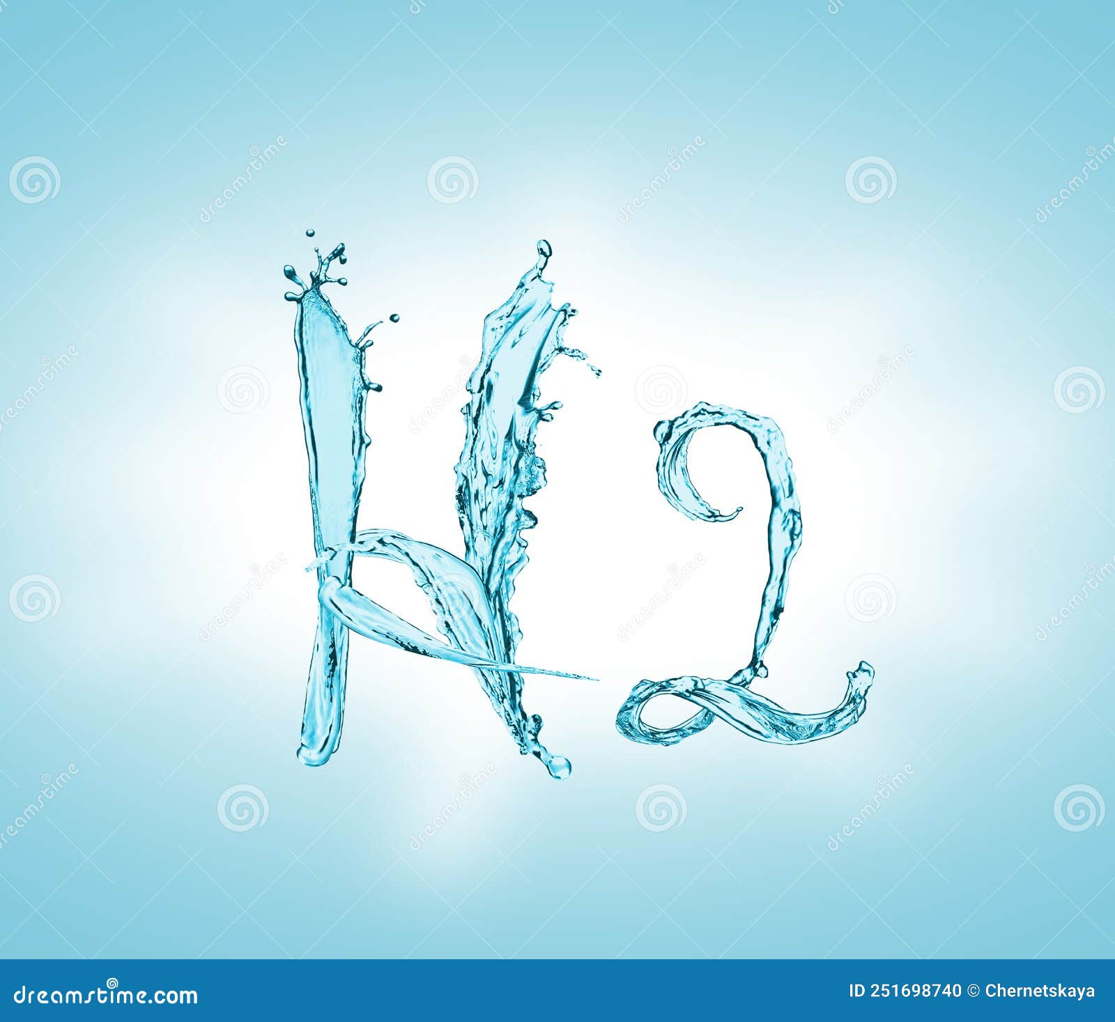 Chemical Formula H2 Made of Water on Light Blue Background Stock Photo ...
