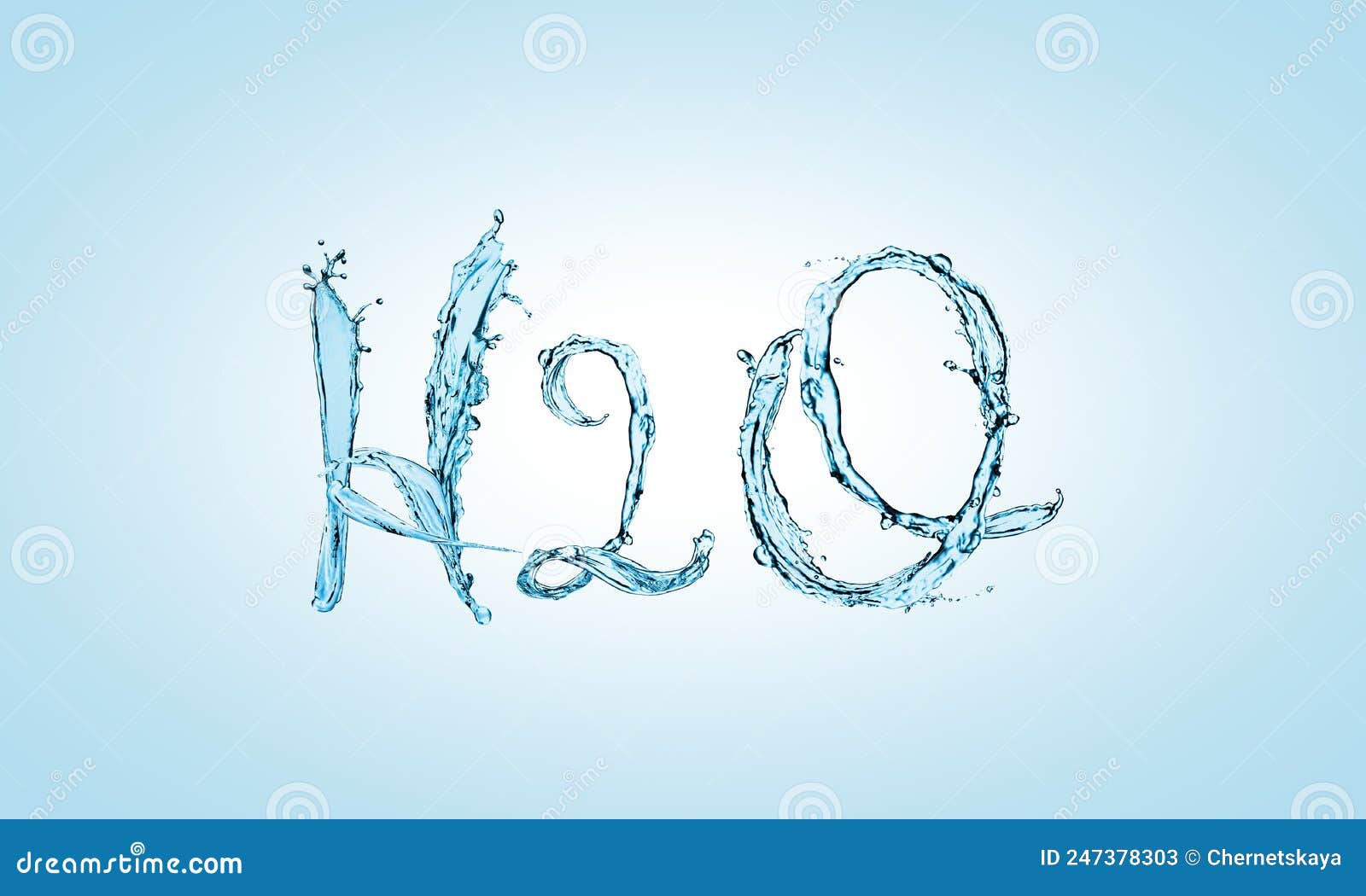 Chemical Formula H2O Made of Water on Light Blue Background Stock ...