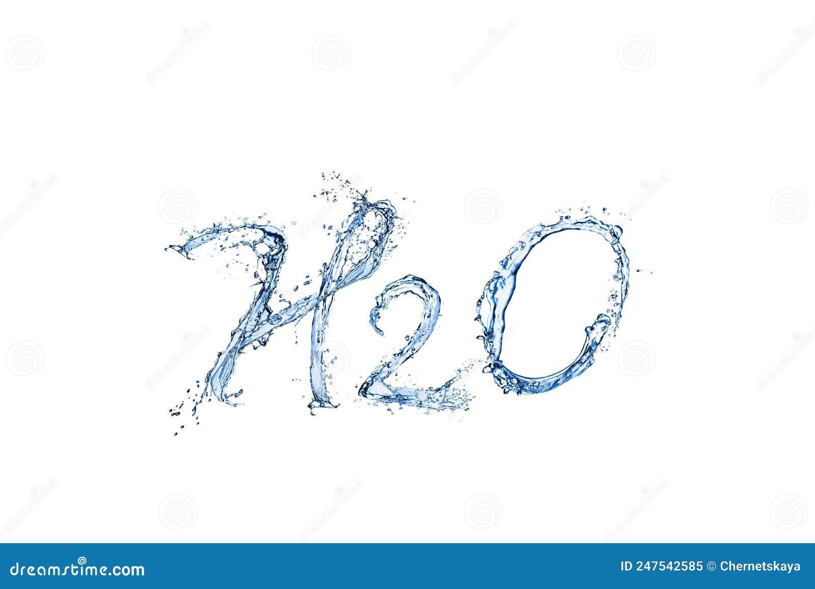 Chemical Formula H2O Made of Water on White Background Stock Image ...