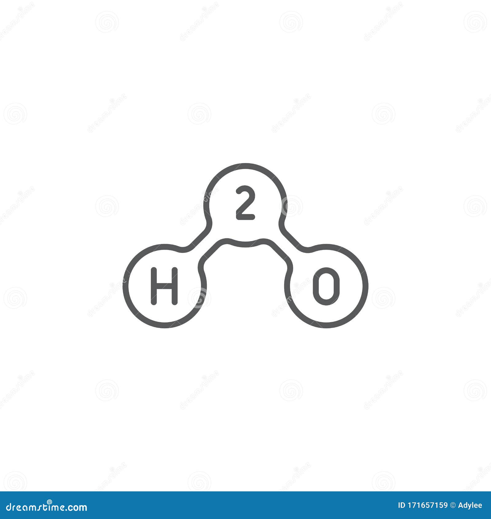 Chemical Formula H2O Vector Icon Symbol Isolated on White Background ...