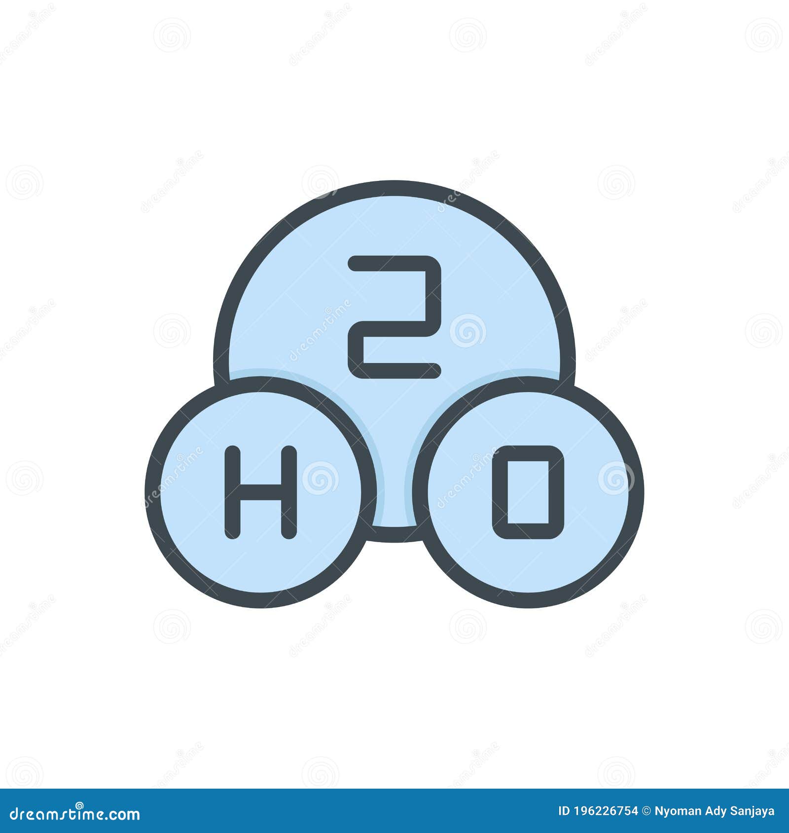 Chemical Formula H2O Vector Icon Symbol Isolated on White Background ...