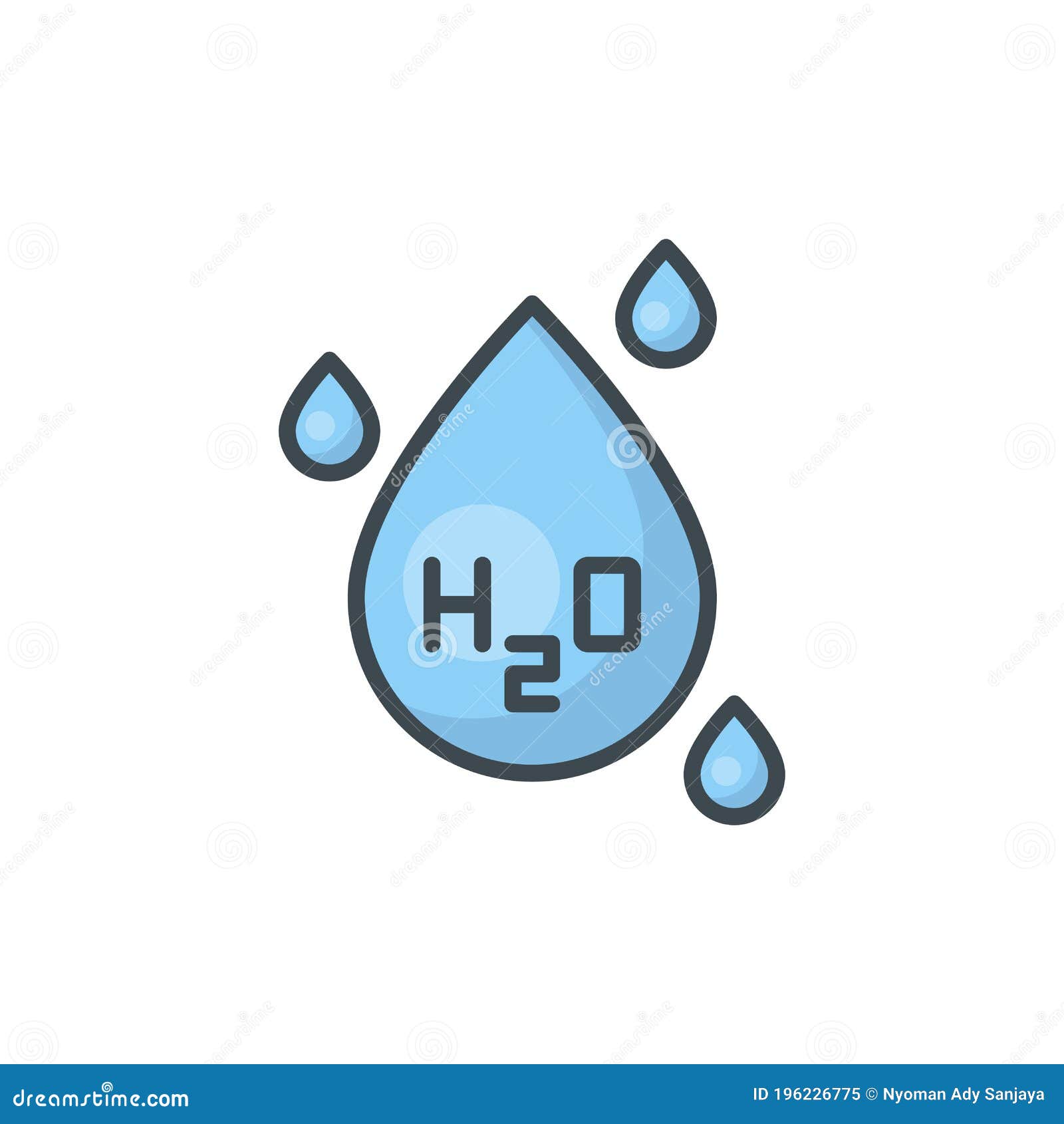 Chemical Formula H2O Vector Icon Symbol Isolated on White Background ...