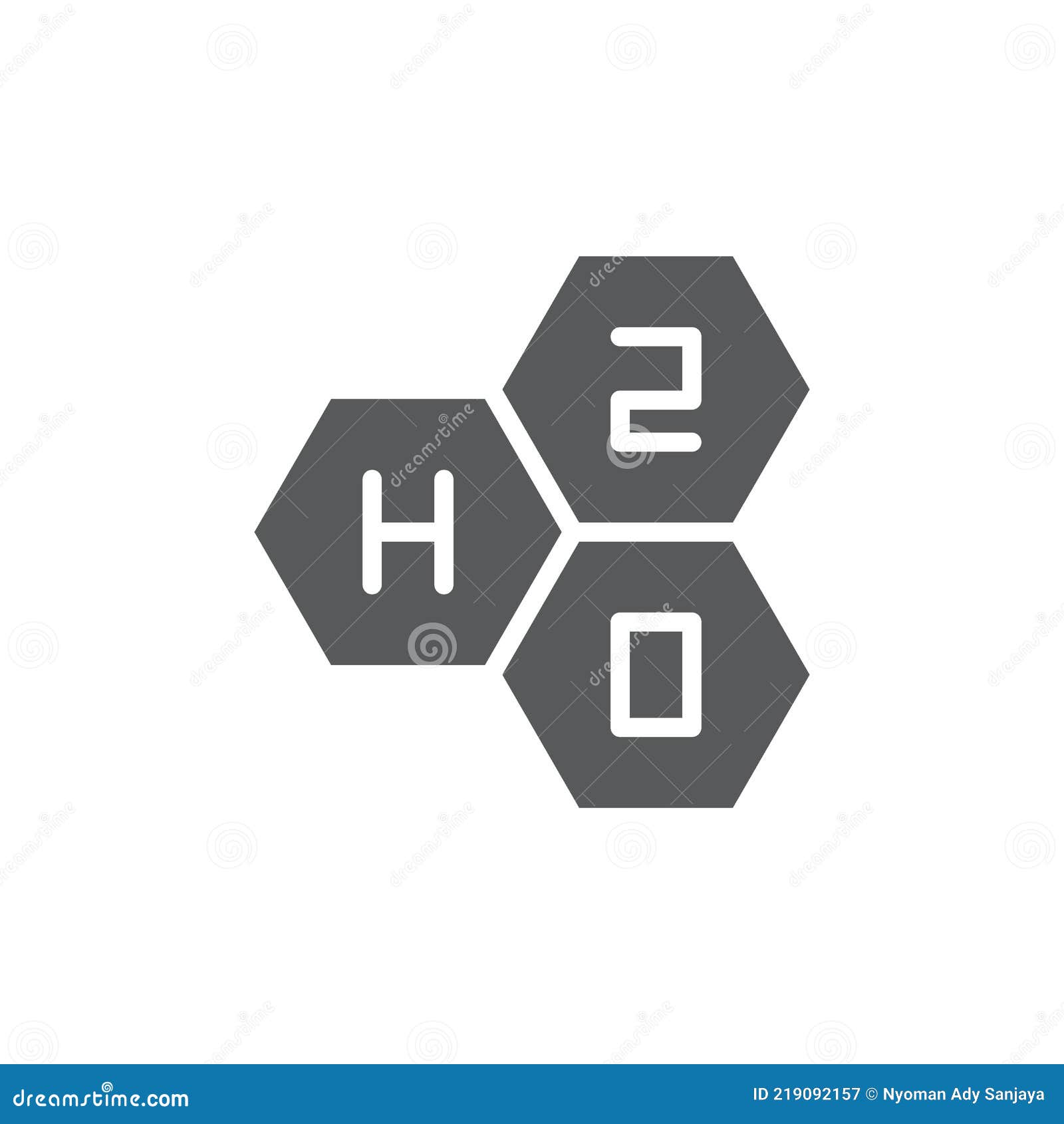 Chemical Formula H2O Vector Icon Symbol Isolated on White Background ...