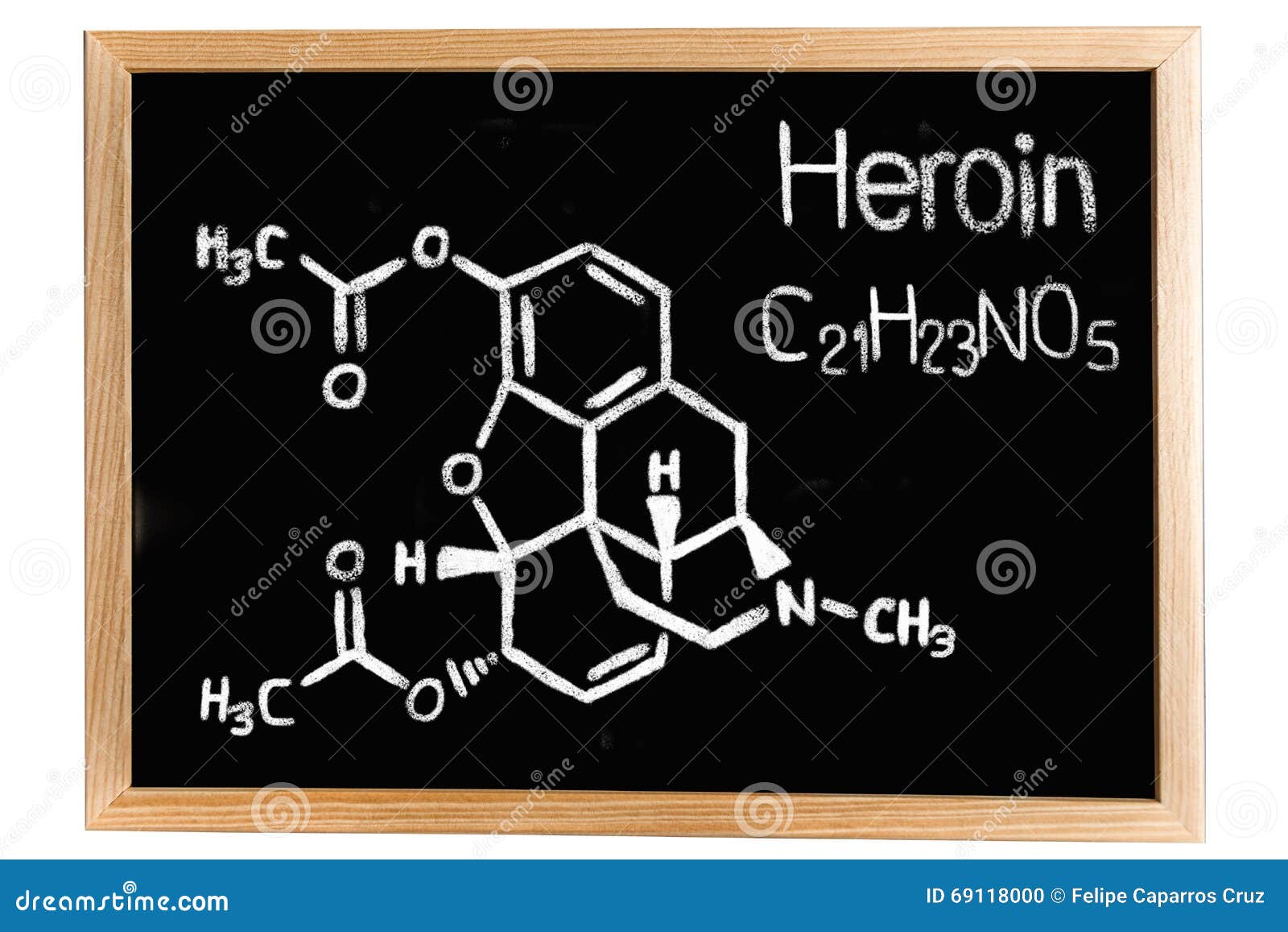 The Chemical Formula of Heroin Stock Photo - Image of chemical ...
