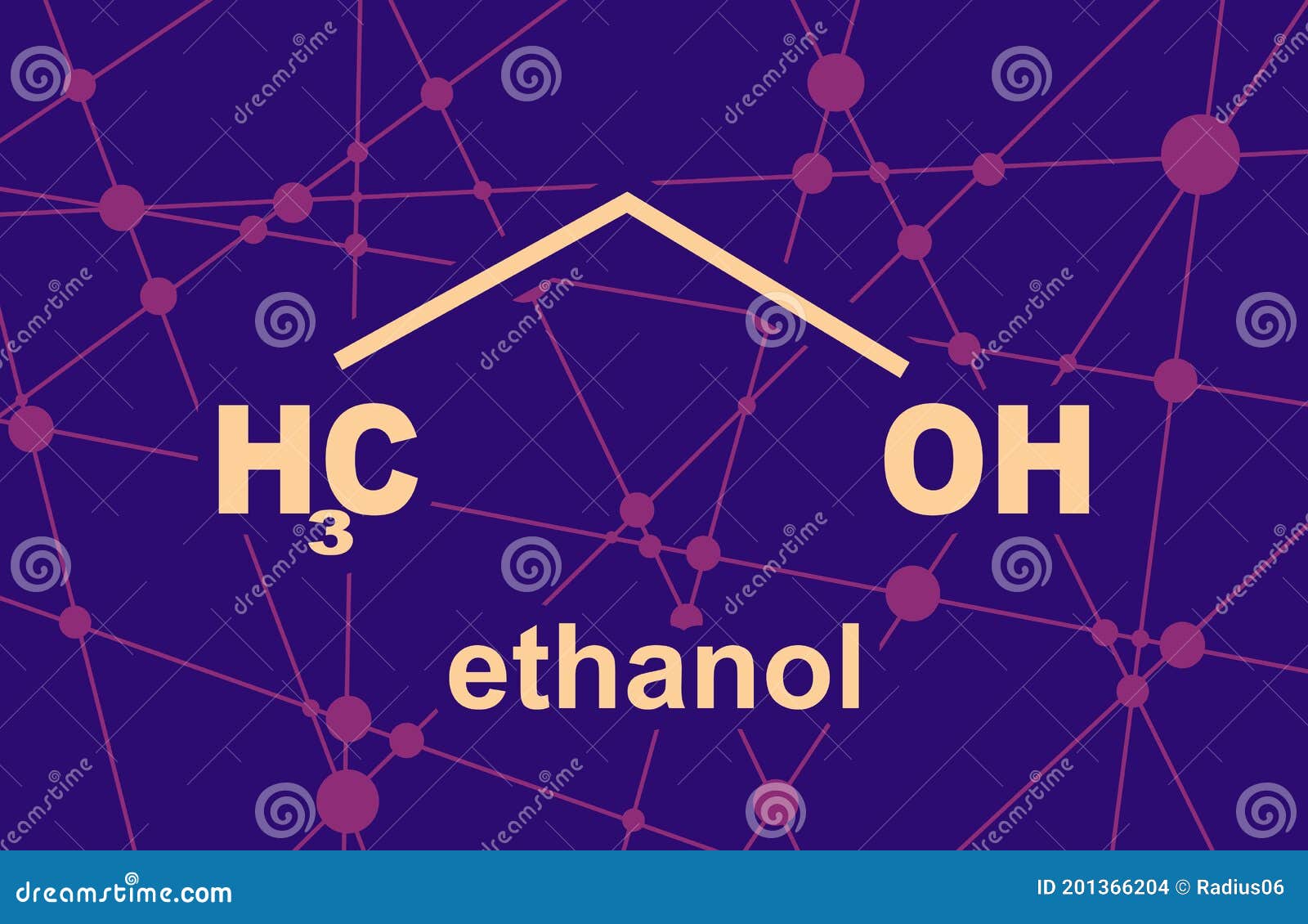 Chemical Formula L of Ethanol Stock Vector - Illustration of compound ...