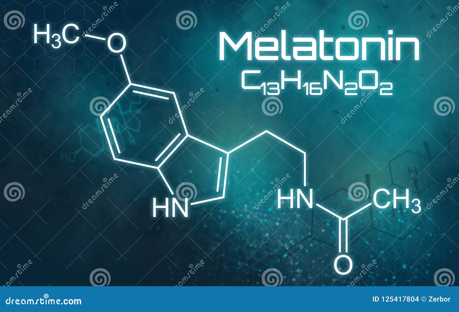 Chemical Formula of Melatonin Stock Illustration - Illustration of ...