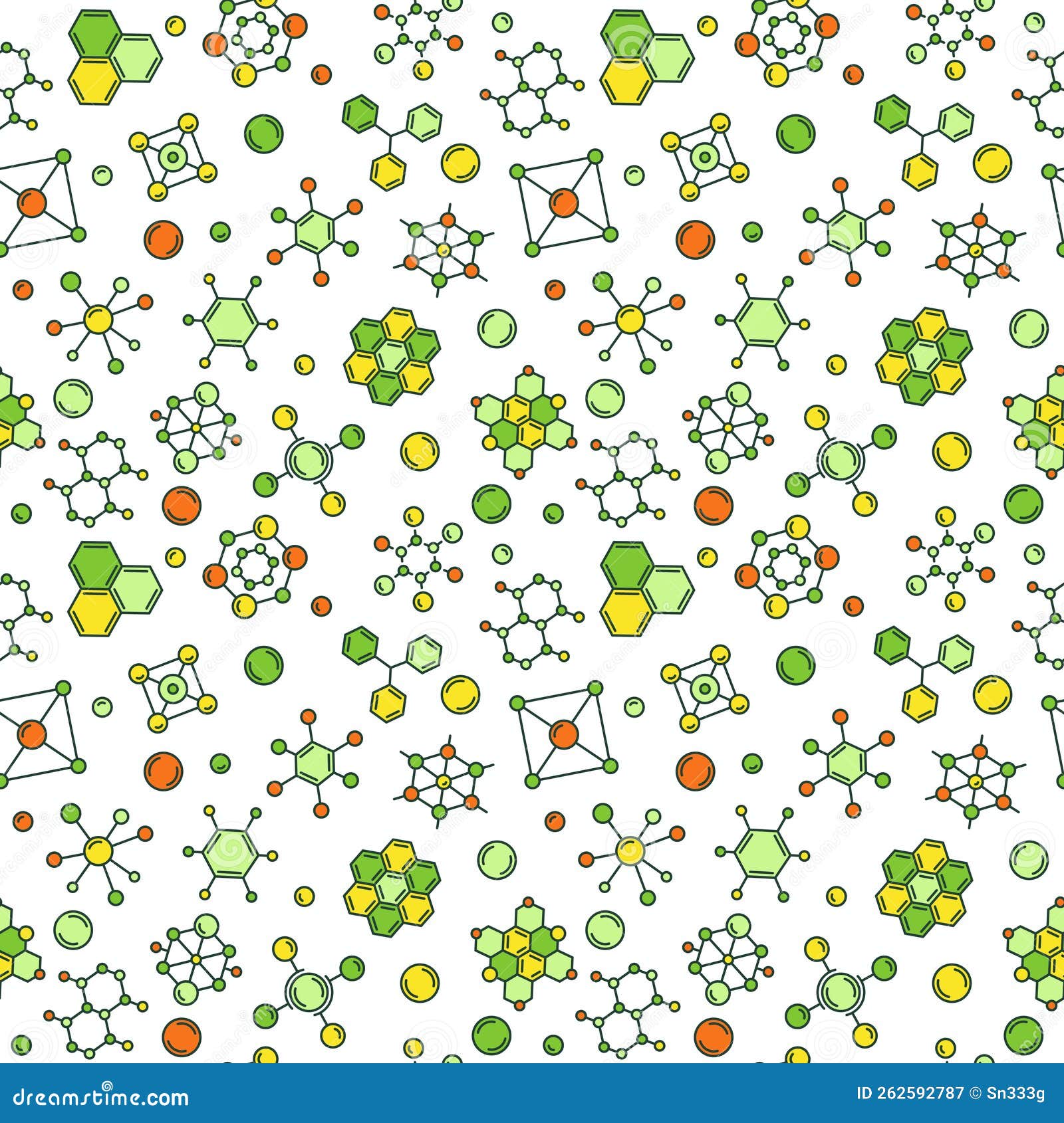 Chemical Formula and Molecule Vector Colored Seamless Pattern Stock ...