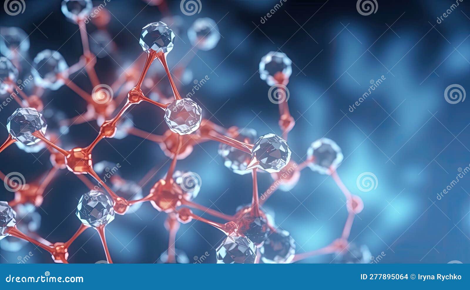 Chemical Formula Molecules on Blue Background , AI Generated Stock ...