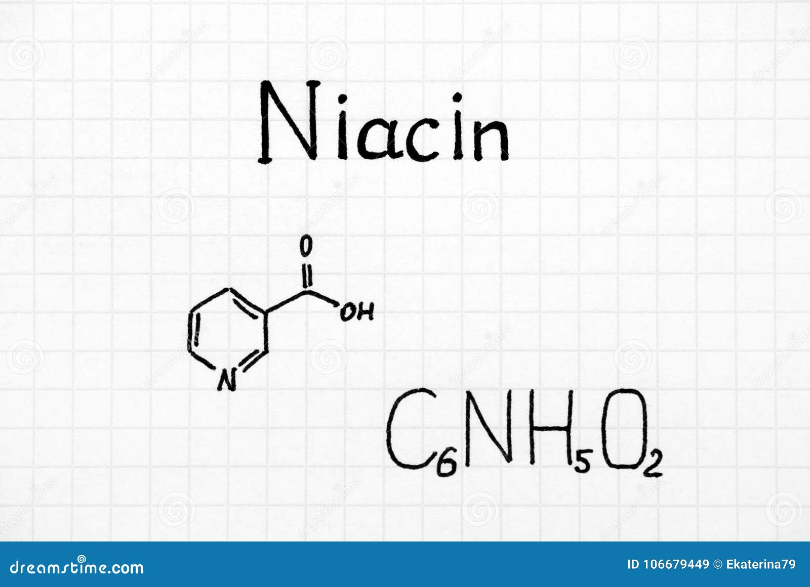 Niacin Nicotinic Acid Molecule, Vitamin B3 Structural Chemical Formula ...