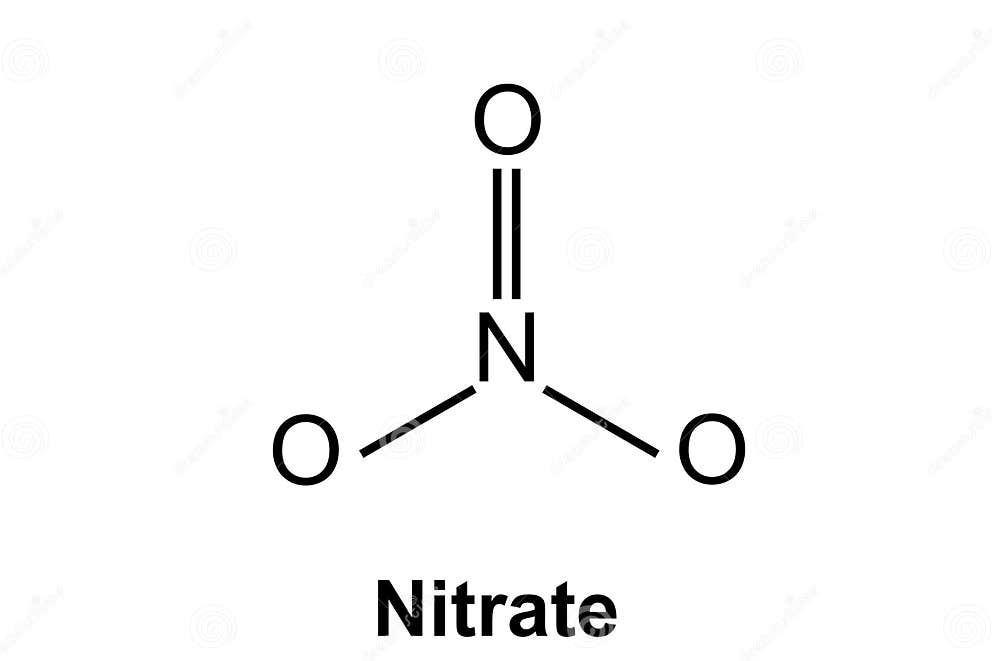 The Chemical Formula of Nitrate Stock Illustration - Illustration of ...