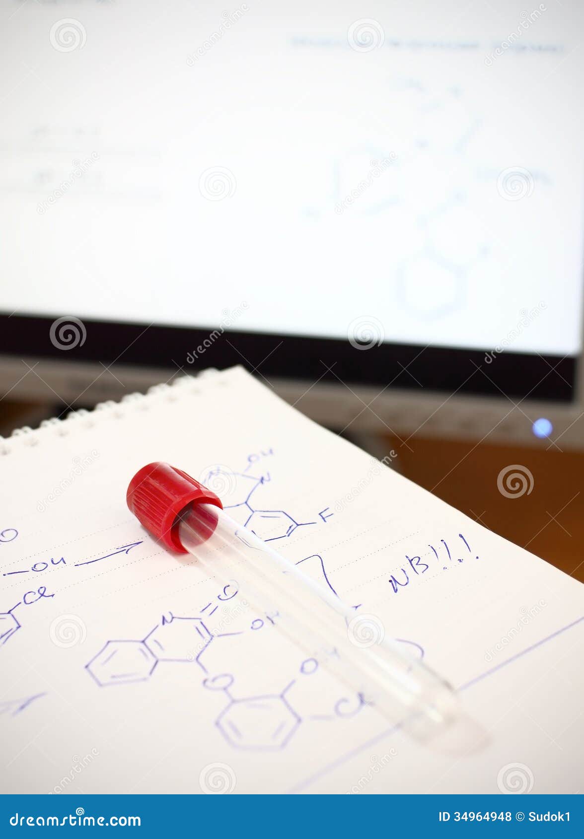 Chemical Formula in the Notebook and the Tube Stock Photo - Image of ...